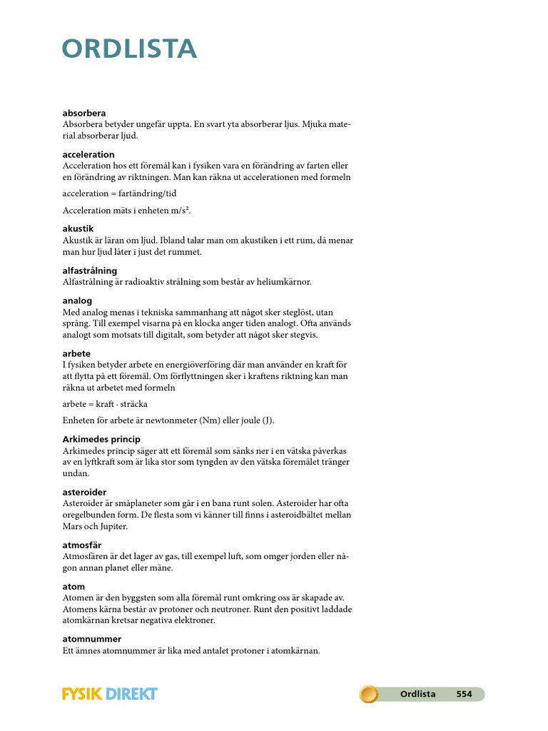 Fysik Direkt Sid 554-564 1 | PDF