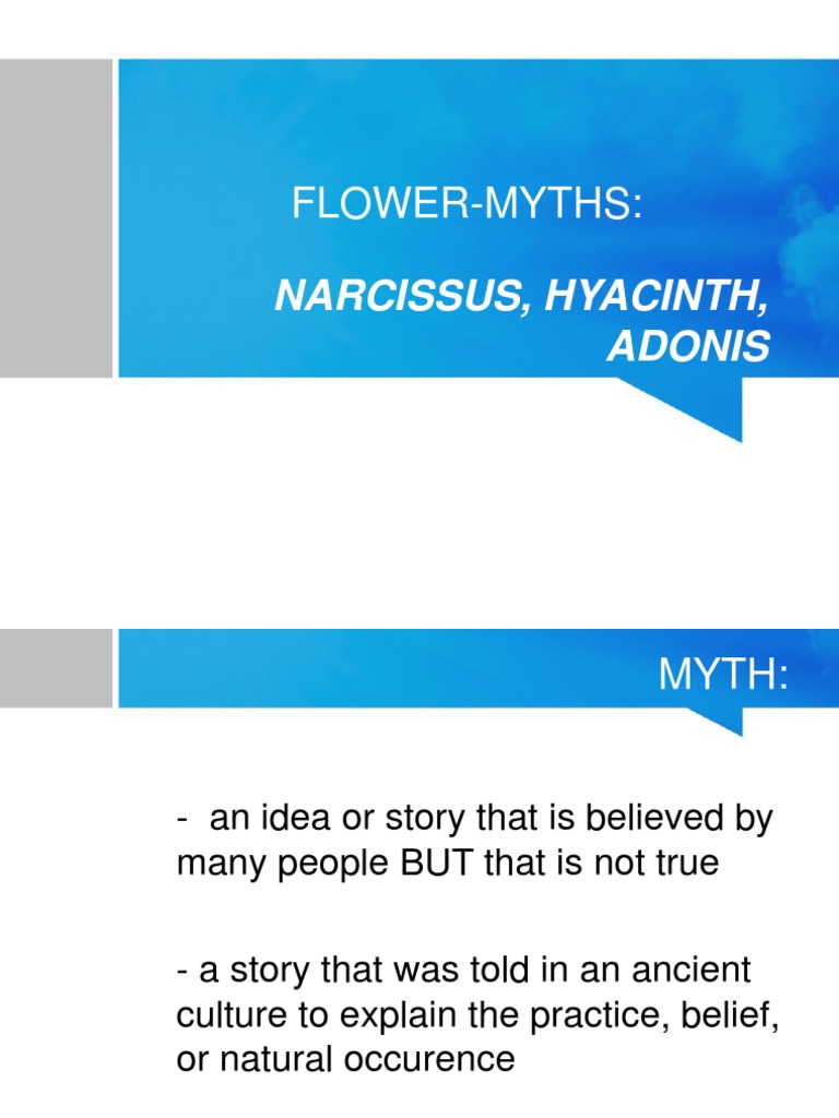 Flower-Myths:: Narcissus, Hyacinth, Adonis | PDF