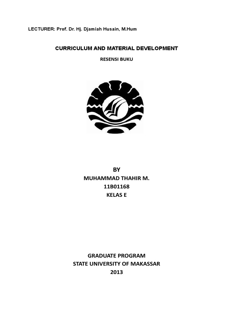 Curriculum And Material Development Resensi Buku Muhammad Thahir M