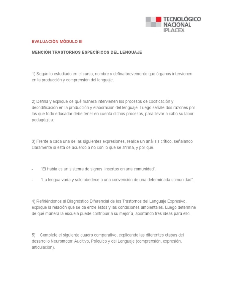 Evaluacion Modulo III | PDF Evaluacion Modulo III | PDF