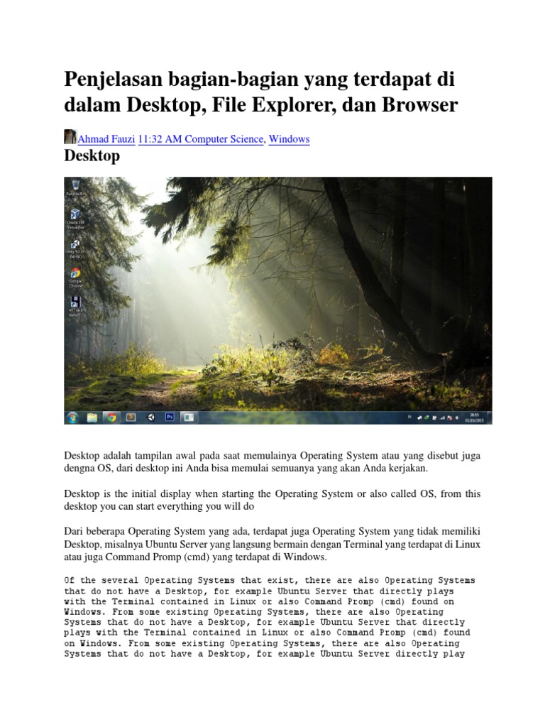 Bagian-Bagian Desktop Windows | PDF | Komputer