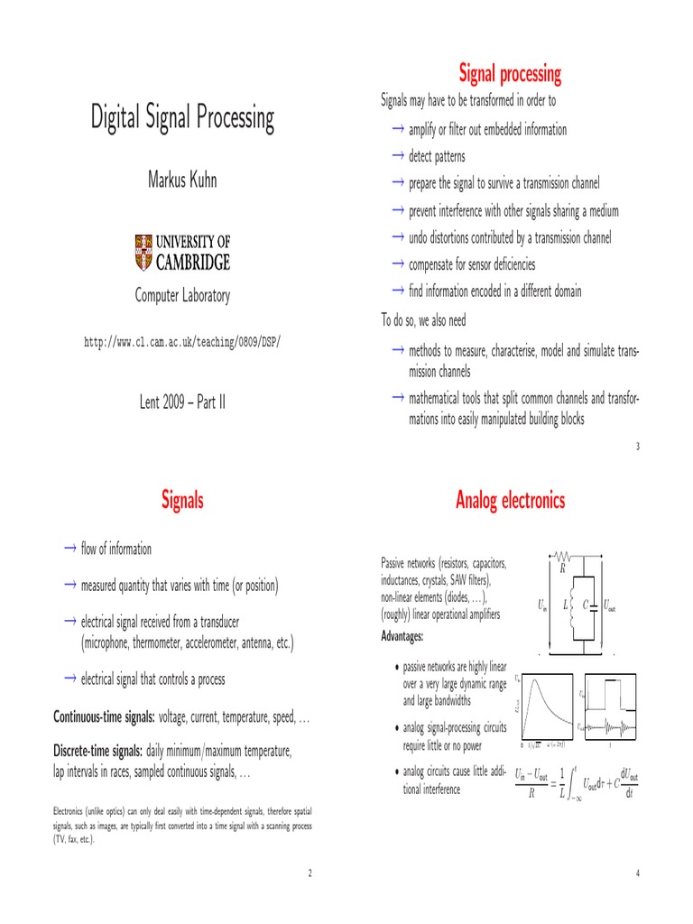 Digital Signal Processing Course Overview | PDF | Data Compression | Filter (Signal Processing)