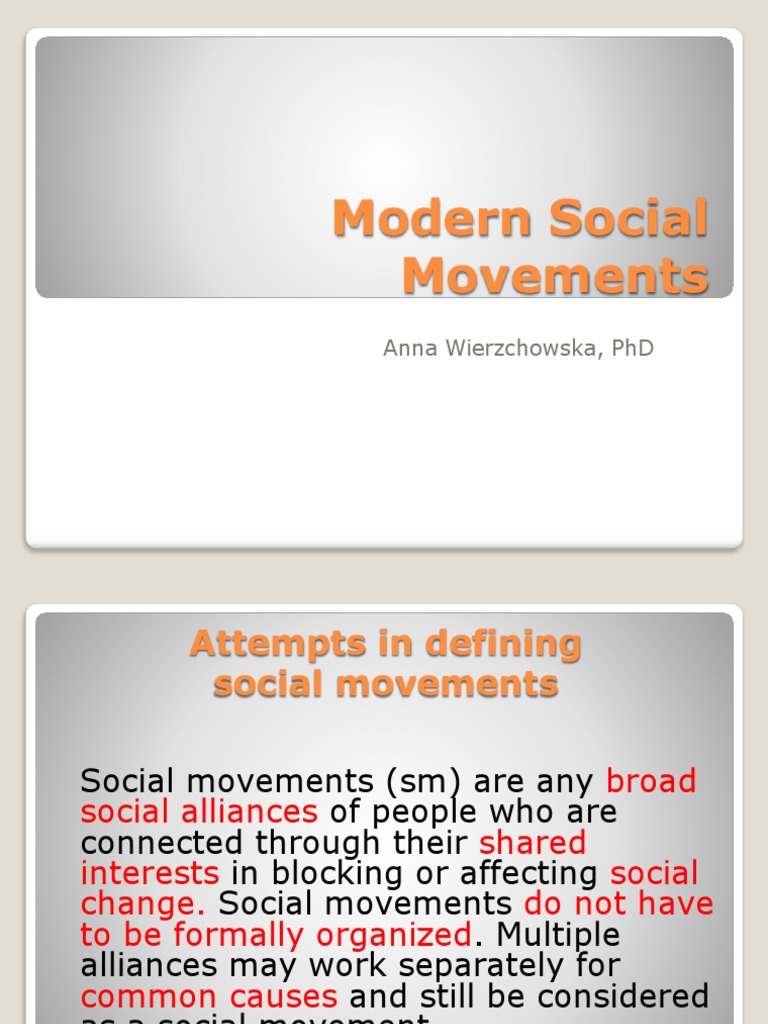 Modern Social Movements: Anna Wierzchowska, PHD | PDF | Social ...
