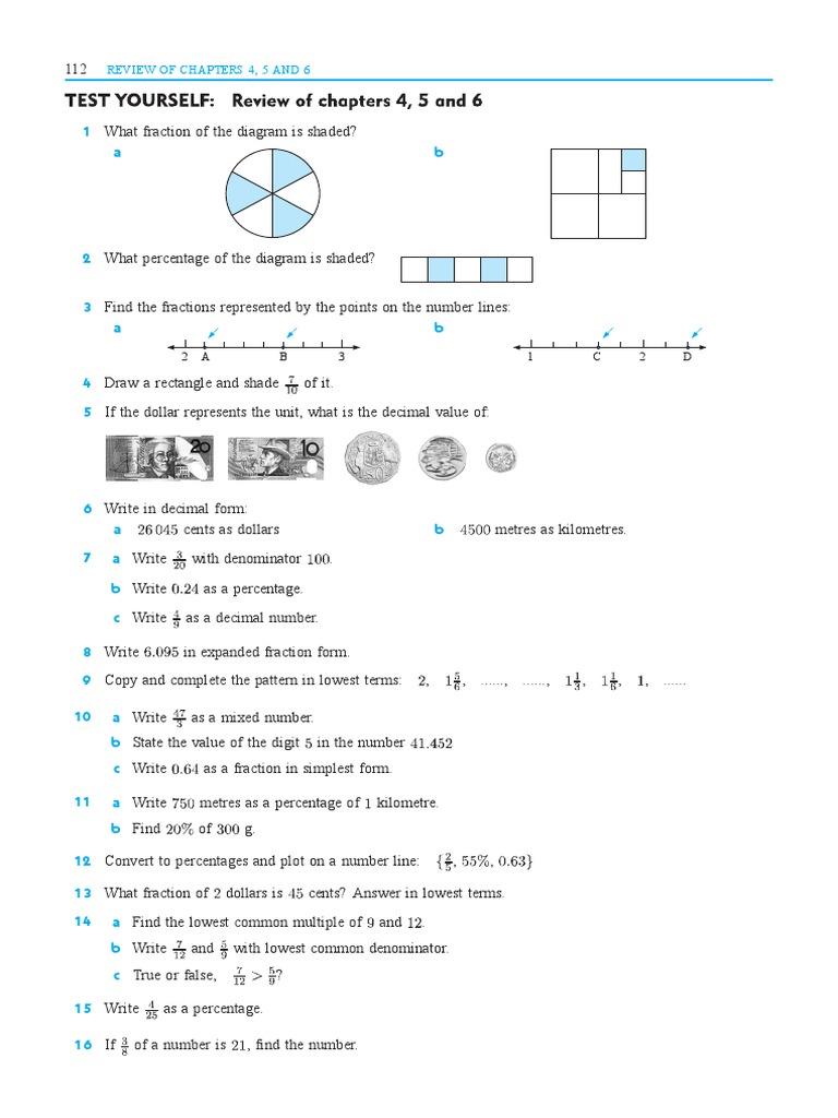4-6 (Fractions, Decimals, Percentage) | PDF | Fraction (Mathematics ...