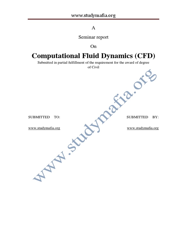 CIVIL Computational Fluid Dynamics CFD Report PDF | PDF | Computational Fluid Dynamics | Navier ...