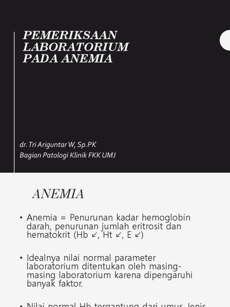 Pemeriksaan Laboratorium Pada Anemia Revisi 2 2017 | PDF