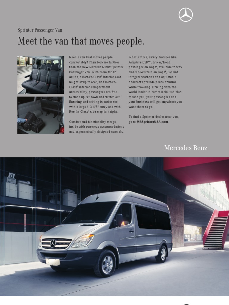MB Sprinter Passenger Van Data Sheet | PDF | Van | Mercedes Benz Sprinter