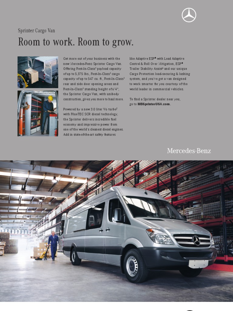 MB Sprinter Cargo Van Data Sheet | PDF | Mercedes Benz Sprinter | Van