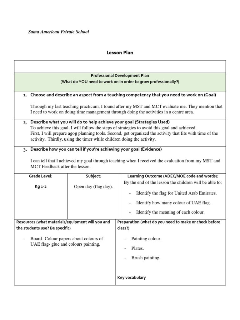 Lesson Plan 4 Flag Day - Semester 6 1 | Download Free PDF | United Arab ...