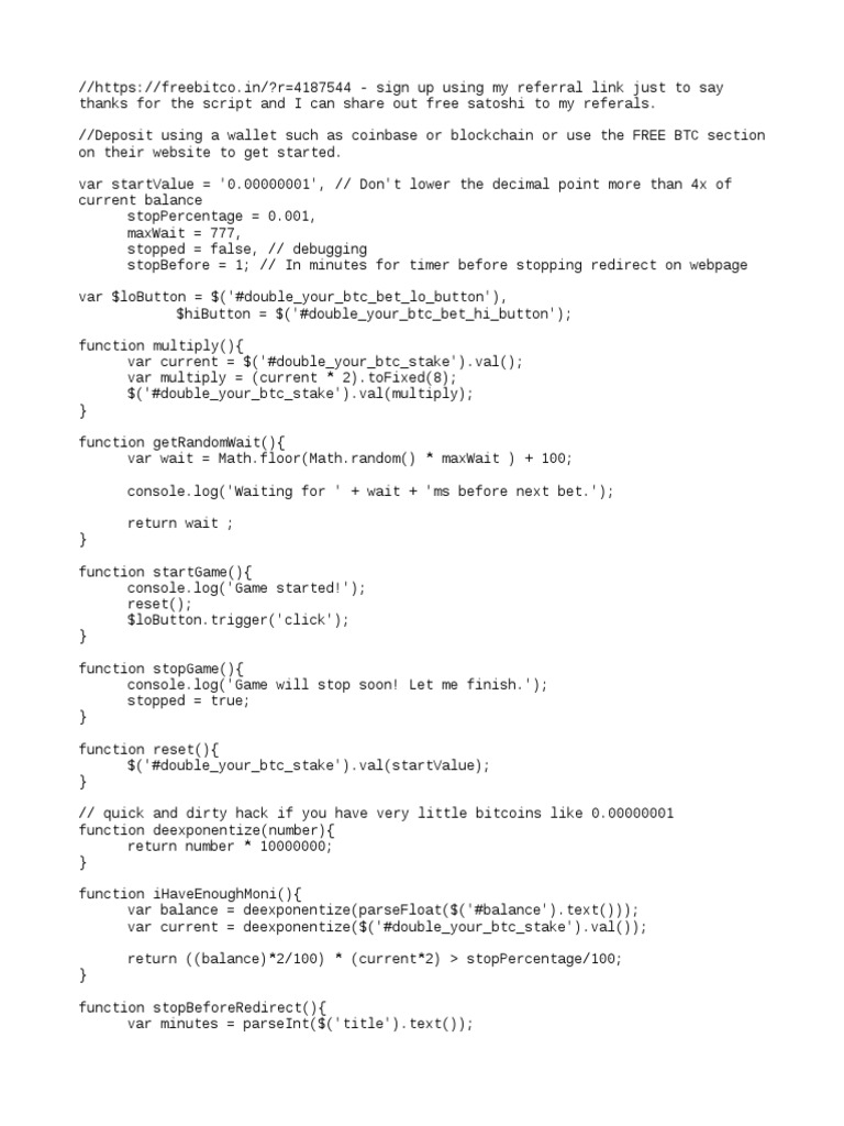 2017 Working Freebitco - in Script | PDF | Bitcoin | Teaching Mathematics