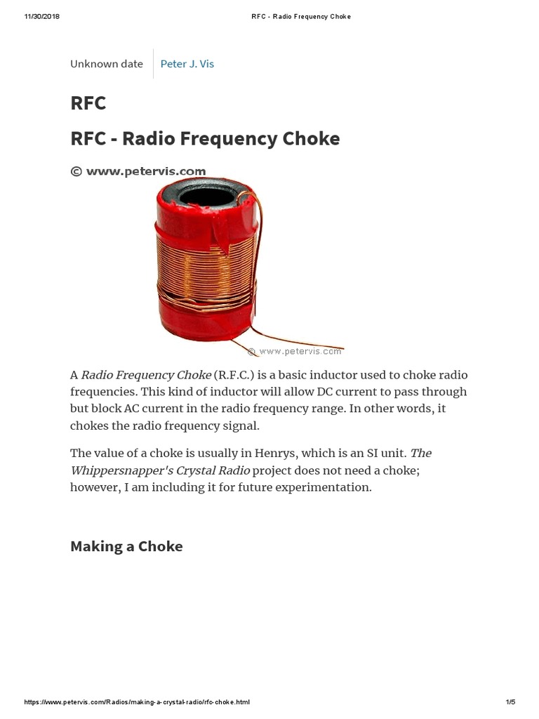 RFC - Radio Frequency Choke PDF | PDF | Inductor | Components