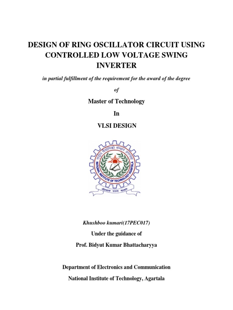 Design of Ring Oscillator Circuit Using Controlled Low Voltage Swing Inverter | PDF ...