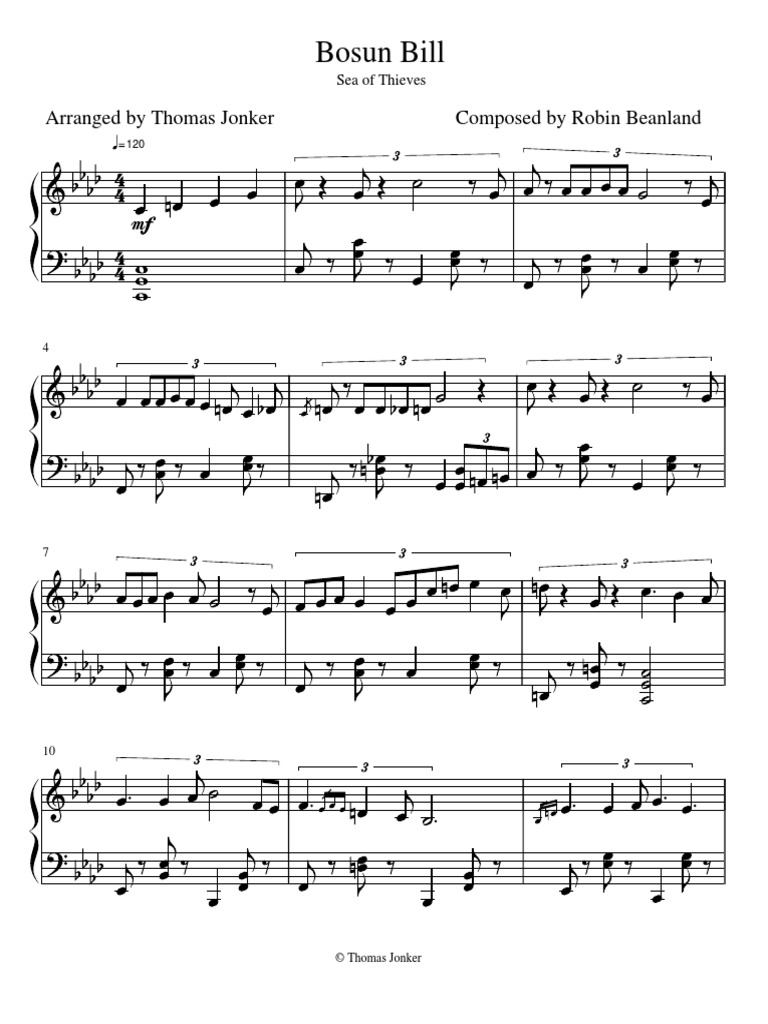 Bosun Bill Sea of Thieves soundtrack analysis | PDF