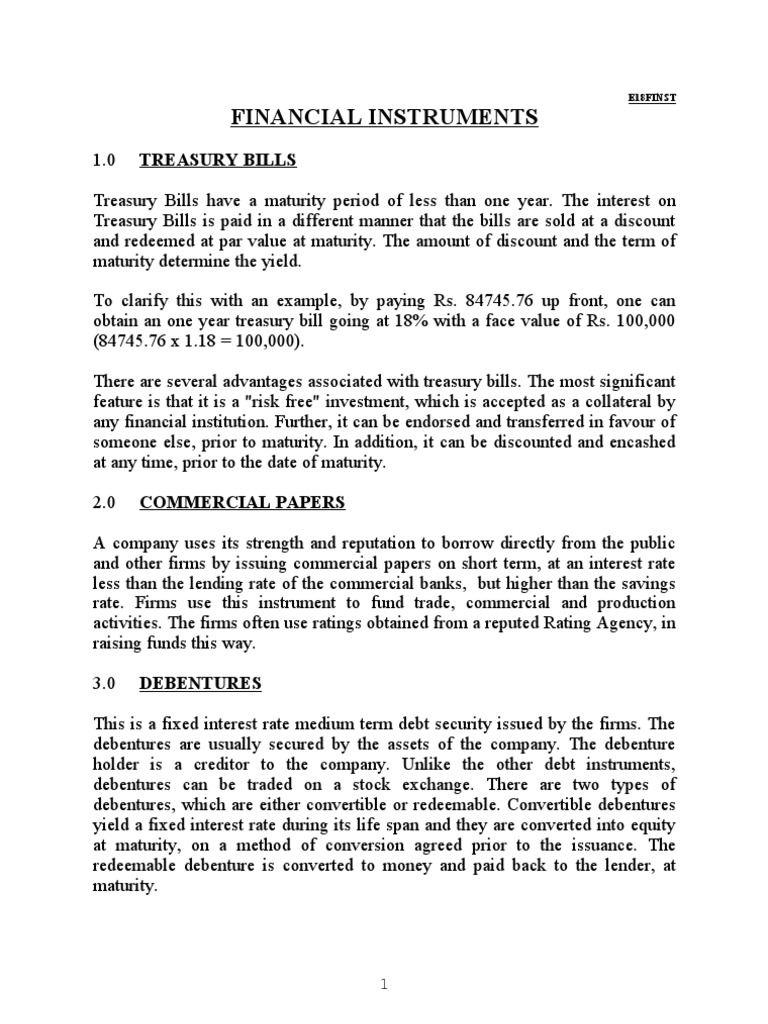 Overview of Financial Instruments | PDF | Bonds (Finance) | Yield (Finance)