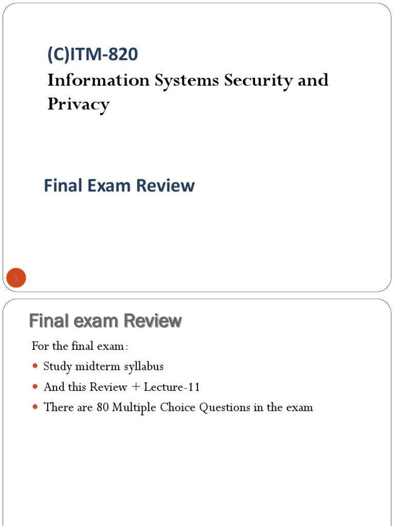 (C) ITM-820: Information Systems Security and Privacy | PDF | Computer Security | Security