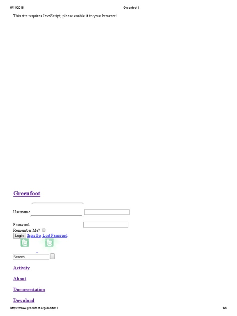 Greenfoot Tutorial: Interface Basics | PDF | Class (Computer ...