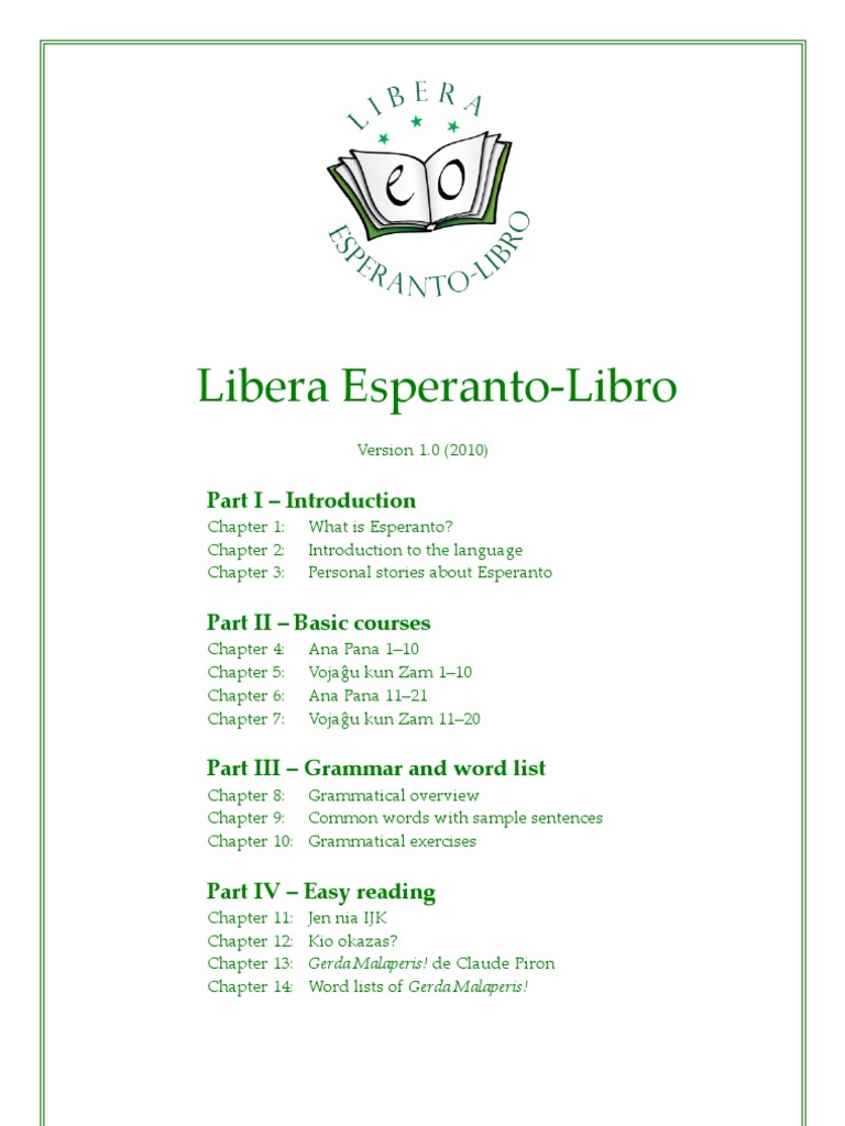 Libera Esperanto Libro Chap0 en | PDF | Books | Communication