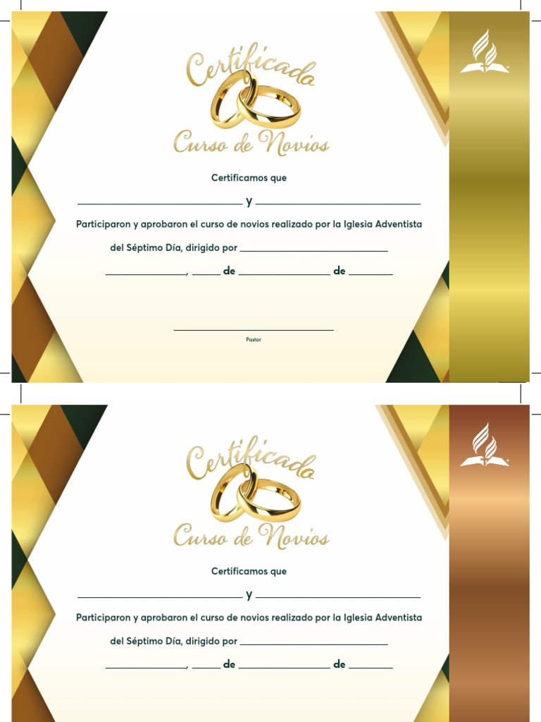 Certificado para Novios | PDF