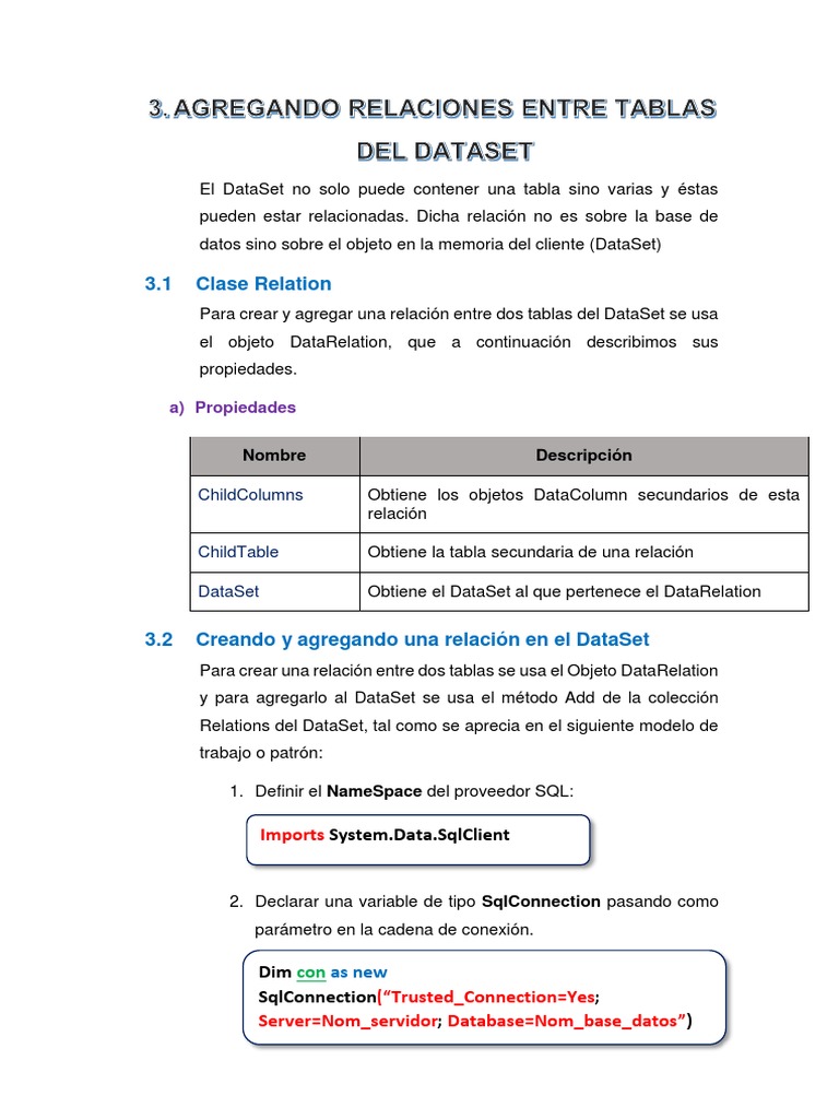 Agregando Relaciones Entre Tablas Del Dataset | PDF | Tabla (base de ...