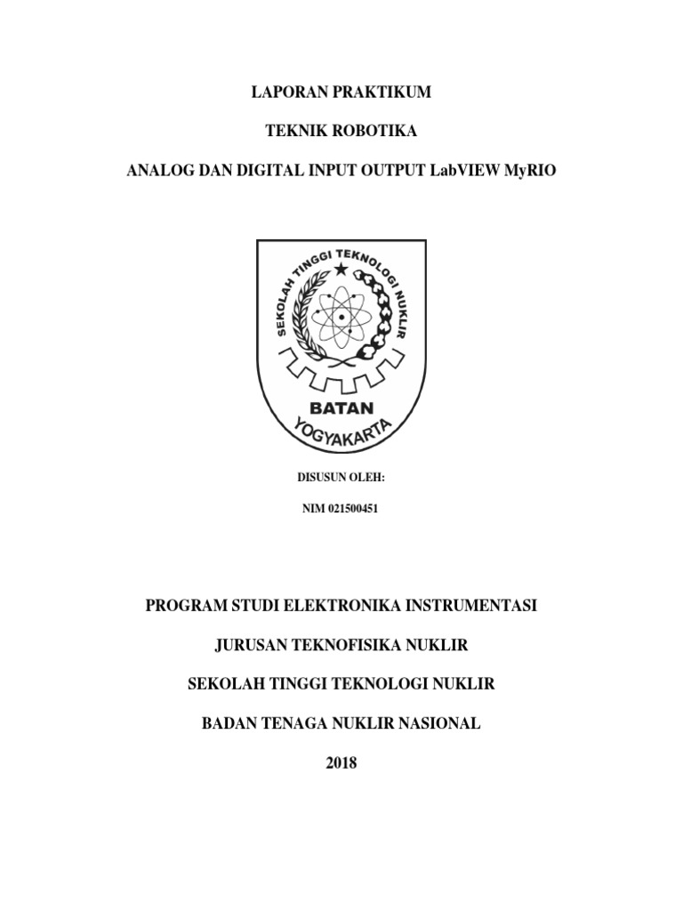 Praktikum Teknik Robotika 2018 - 021500451 - Analog Dan Digital Input Output Myrio | PDF