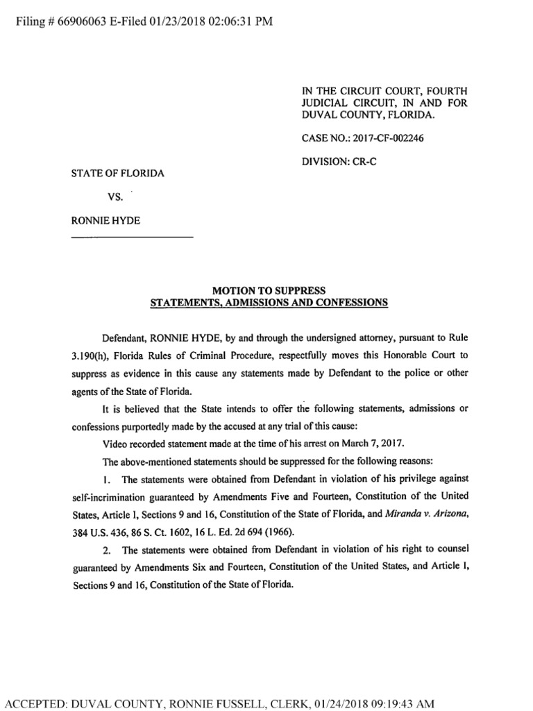 Motion To Suppress Statements | PDF