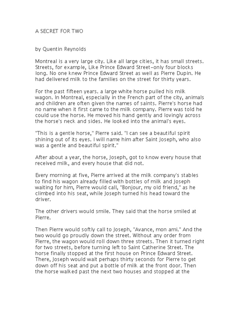 A Secret For Two | PDF | Leisure