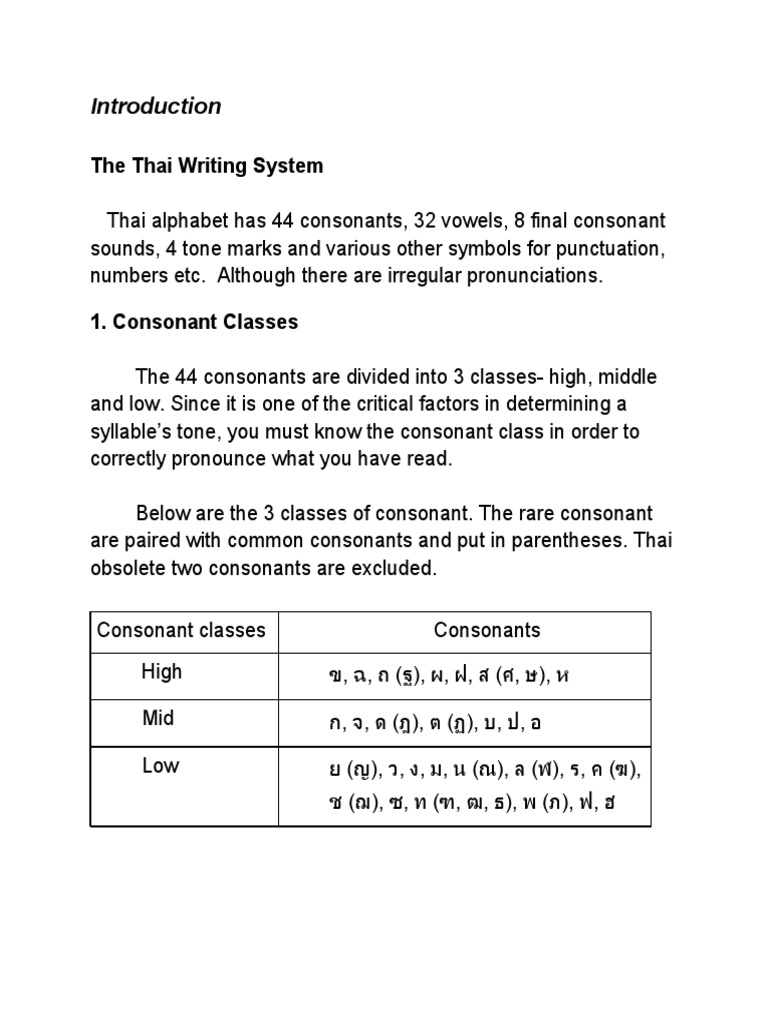 Ntroduction: The Thai Writing System | PDF | Language Families | Encodings