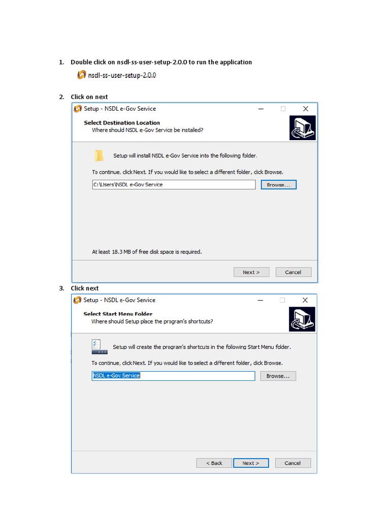 Double Click On Nsdl-Ss-User-Setup-2.0.0 To Run The Application | PDF