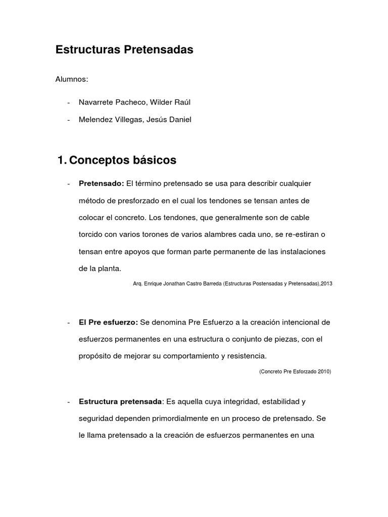 Estructuras Pretensadas: Conceptos y Usos | PDF | Hormigón pretensado ...