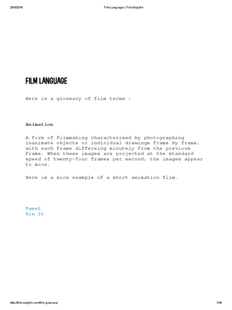 Film Language | PDF | Screenplay | Entertainment