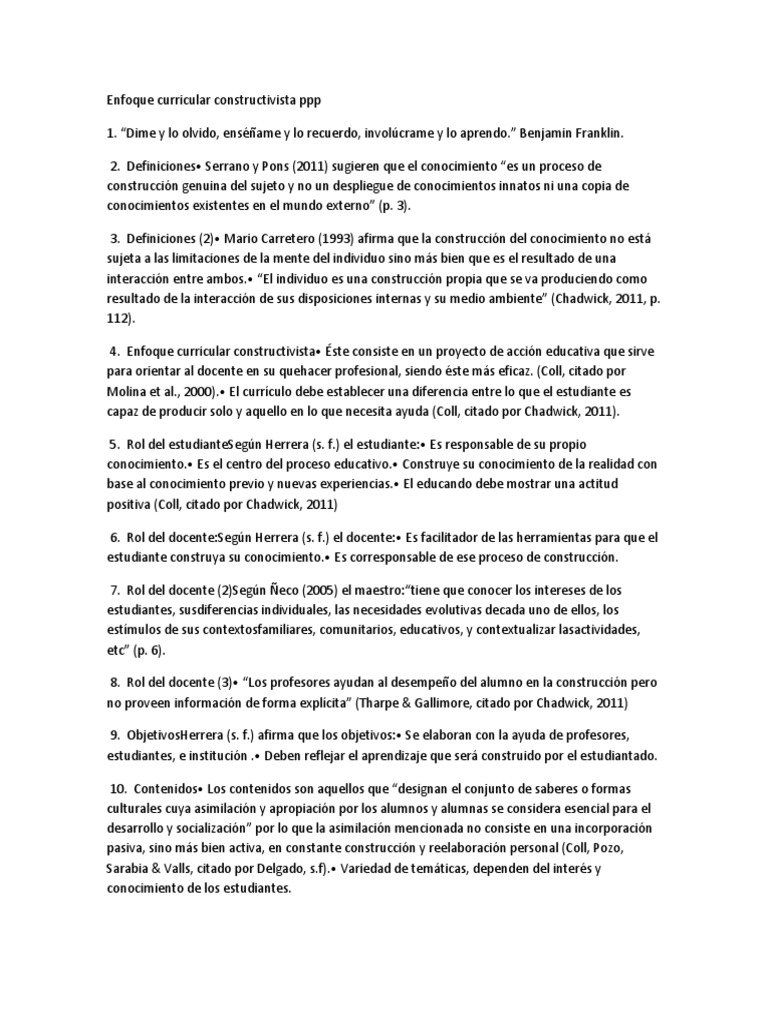 El enfoque constructivista en el aula: roles, estrategias y aplicación ...