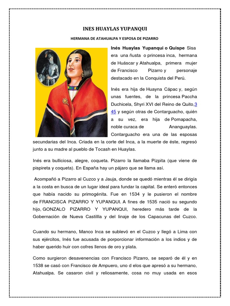 Ines Huaylas Yupanqui | PDF | Imperio Inca | América del Sur