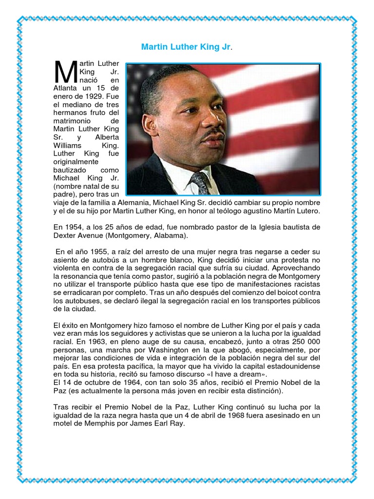 Resumen Sobre Martin Luther King PASAJES Librería Internacional: Un