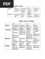 Dula-Dulaan Rubrics | PDF