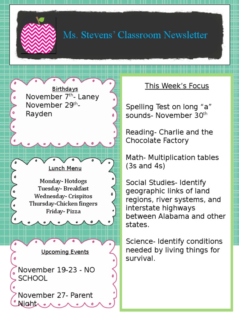 Weekly Newsletter Template | PDF