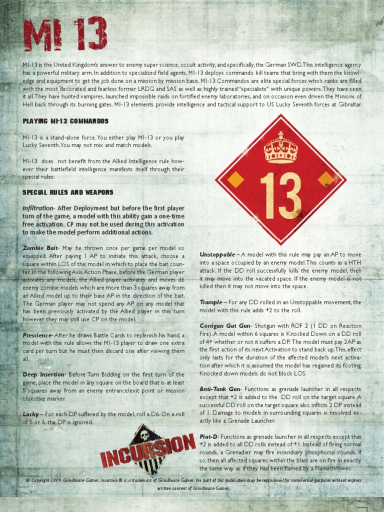 Playing MI-13 Commandos: Infi Ltrati On-Aft Er Deployment But Before ...