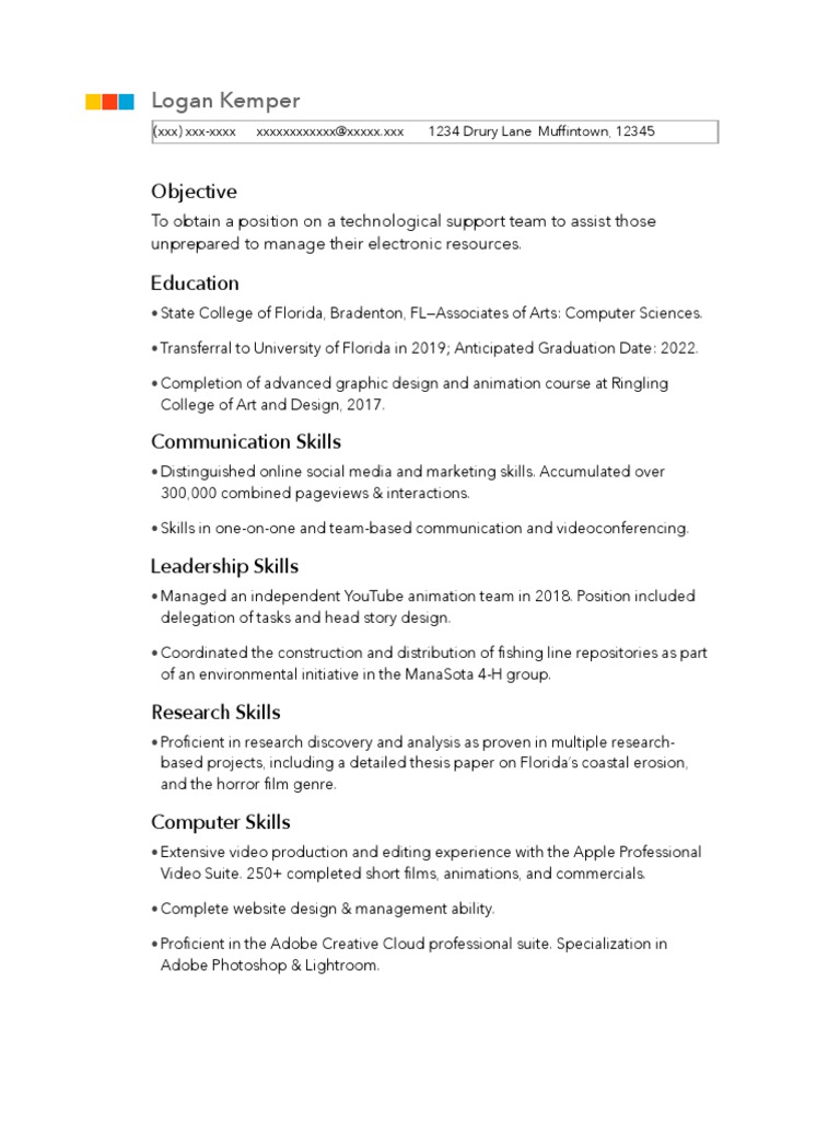 Logan Kemper: Objective | PDF