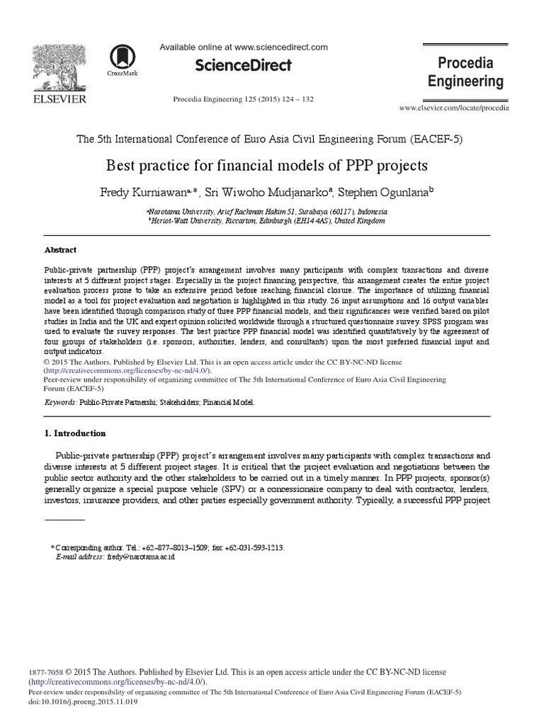Best Practice For Financial Models of PPP Projects: Sciencedirect | PDF ...