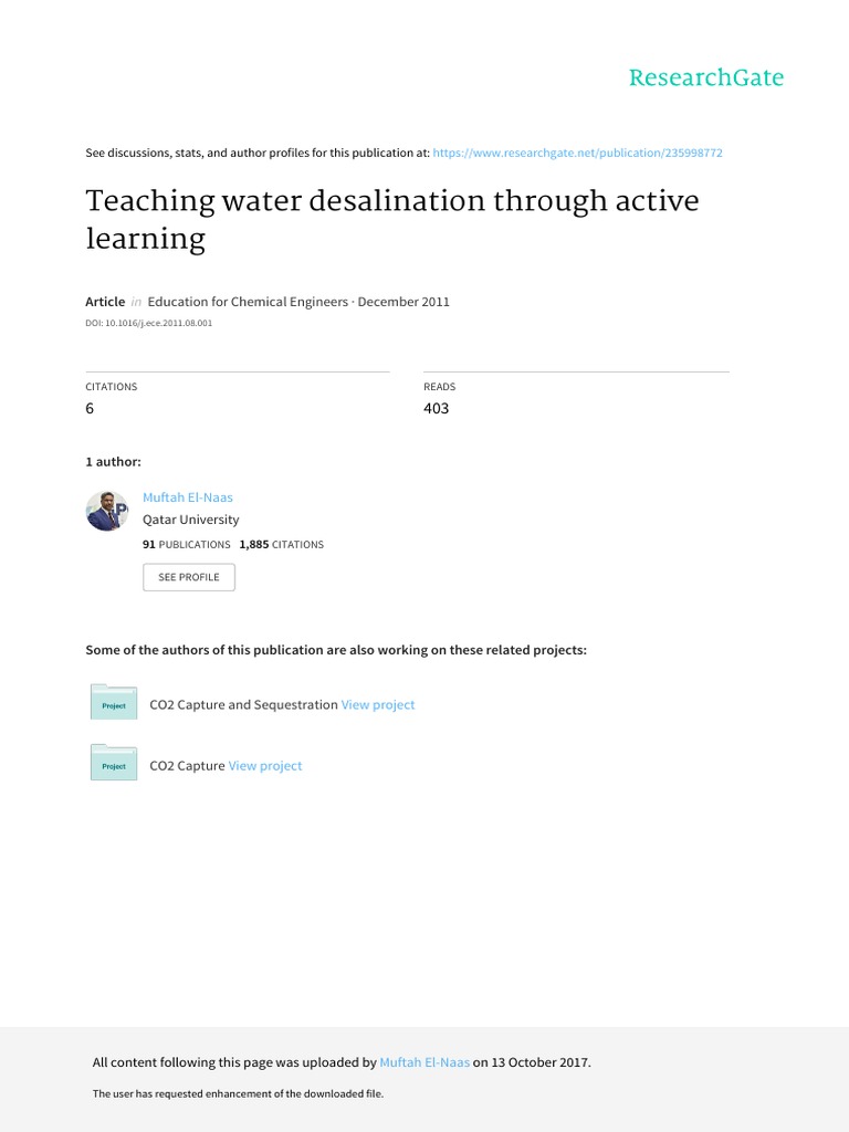 Desalination Education | PDF | Desalination | Chemistry