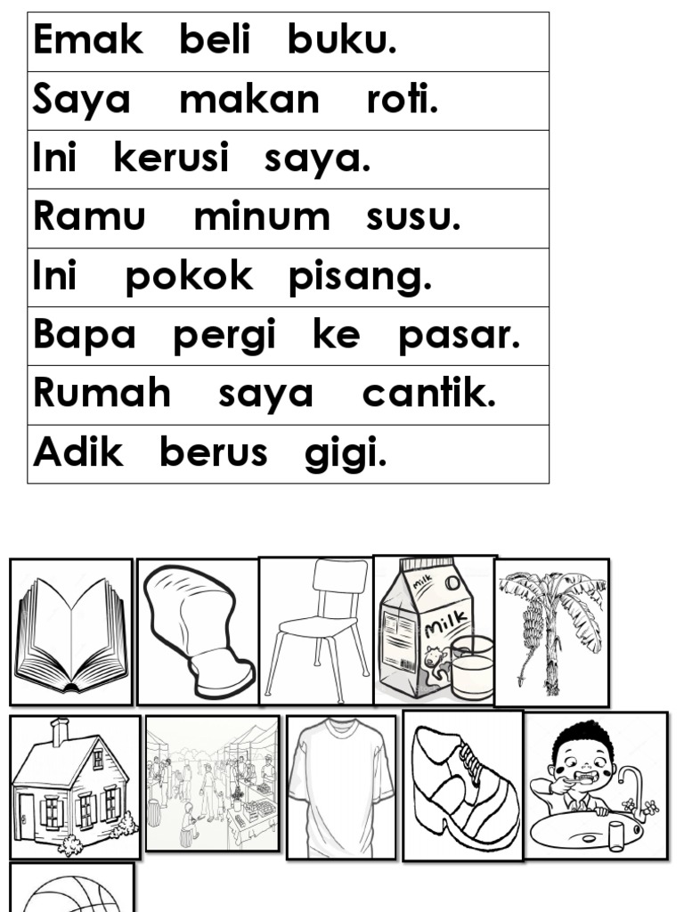 Contoh Bina Ayat Mudah