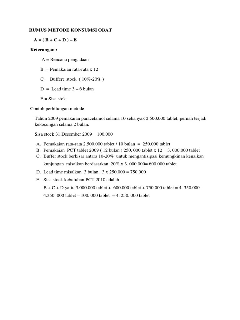 Rumus Metode Konsumsi Obat | PDF