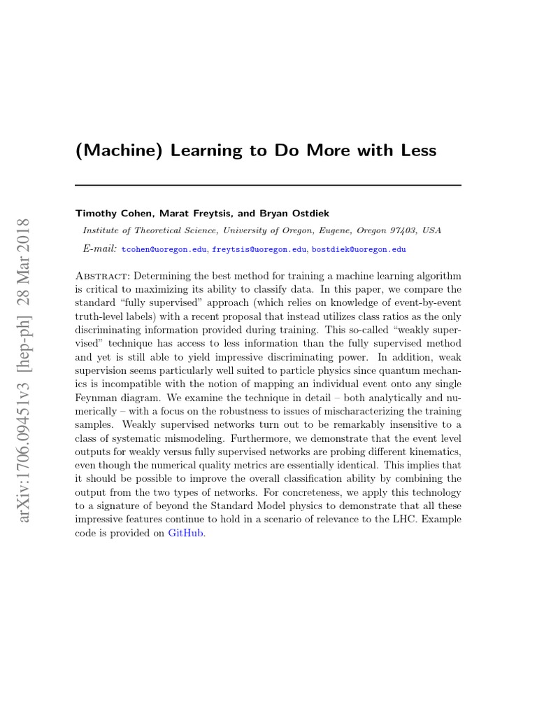 (Machine) Learning To Do More With Less | PDF | Receiver Operating Characteristic | Statistical ...
