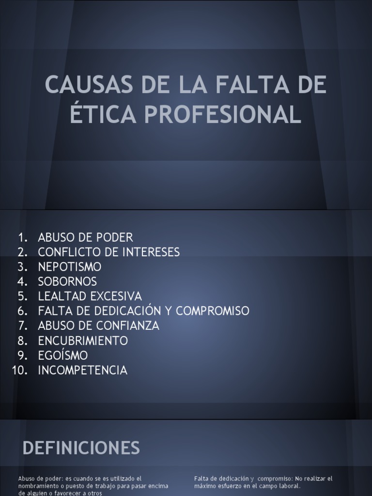 Causas y Consecuencias de La Falta de Ética Profesional | PDF | Lealtad | Pragmatismo
