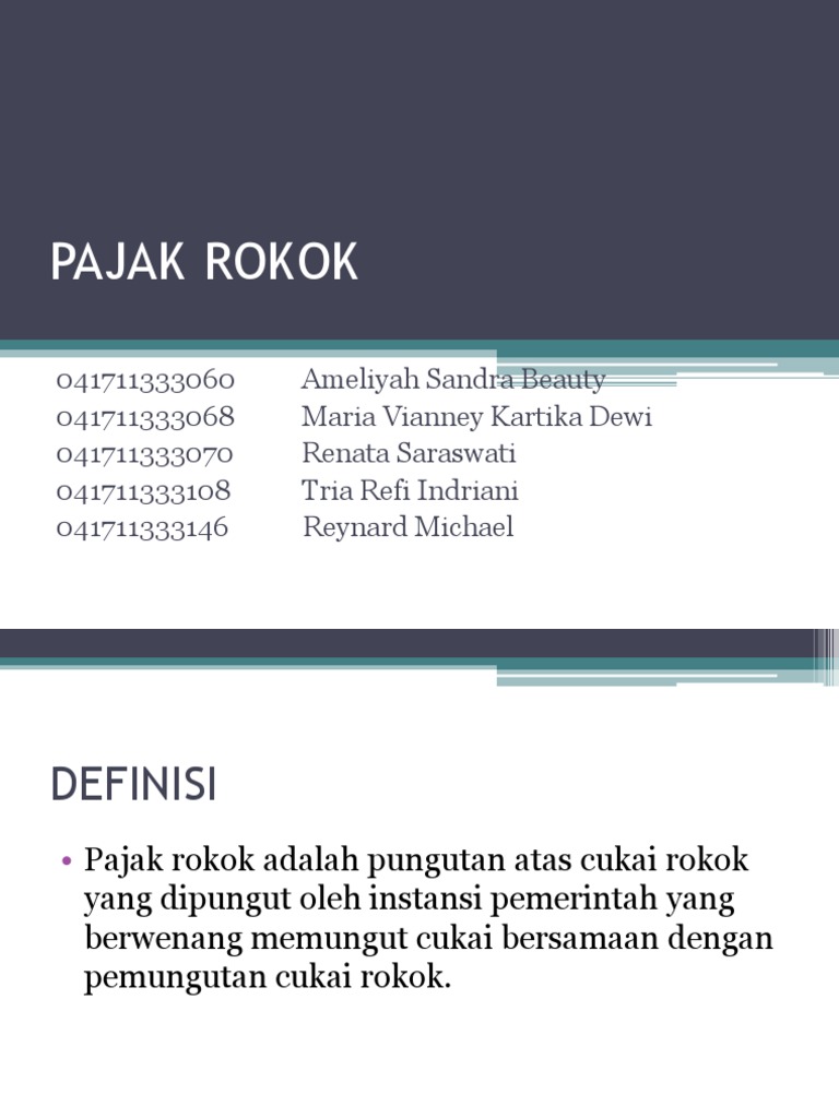 Pajak Rokok | PDF | Pengelolaan Keuangan & Uang | Pengembangan Diri