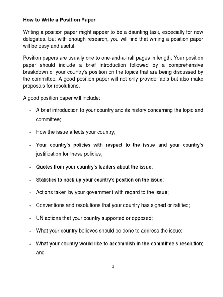 Writing an Effective Position Paper | PDF | Public Sphere | Government