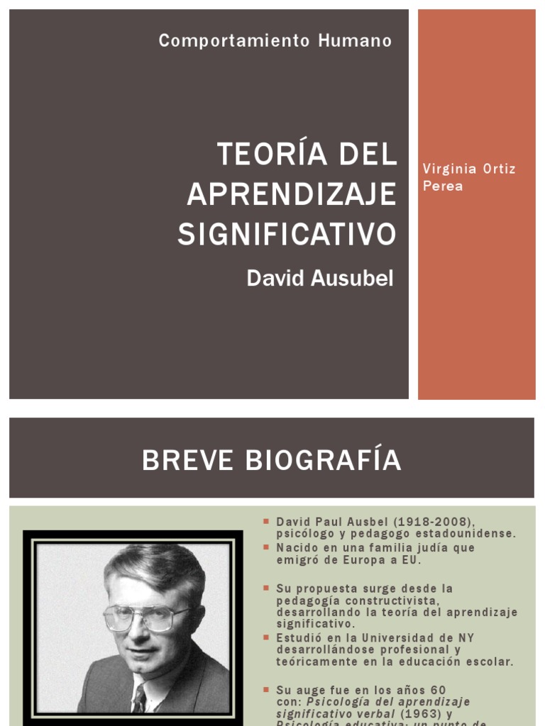 Presentacic3b3n David Ausubel PDF | Descargar gratis PDF | Modificación de comportamiento ...