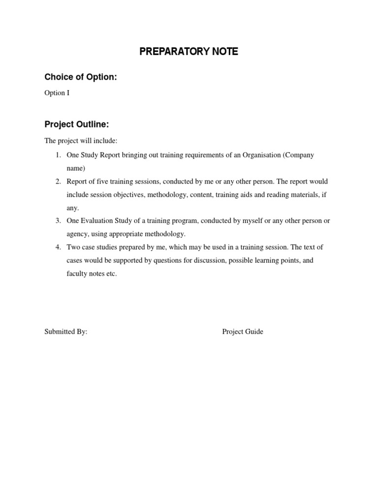 ISTD Preparatory Note | PDF