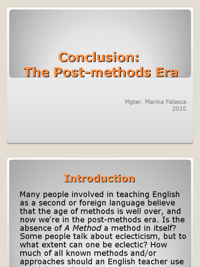 Conclusion+the Post-Methods Era | PDF | Teachers | Language Education