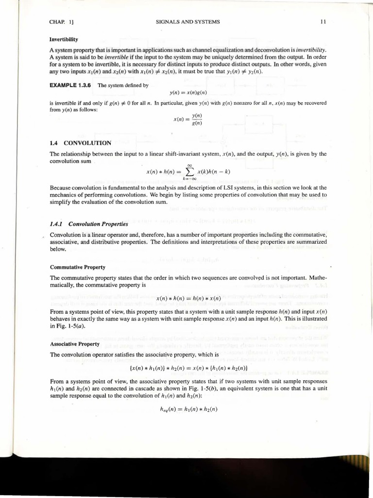 Convolution (Sec 1.4 From Hayes DSP) | Download Free PDF | Recurrence Relation | Convolution