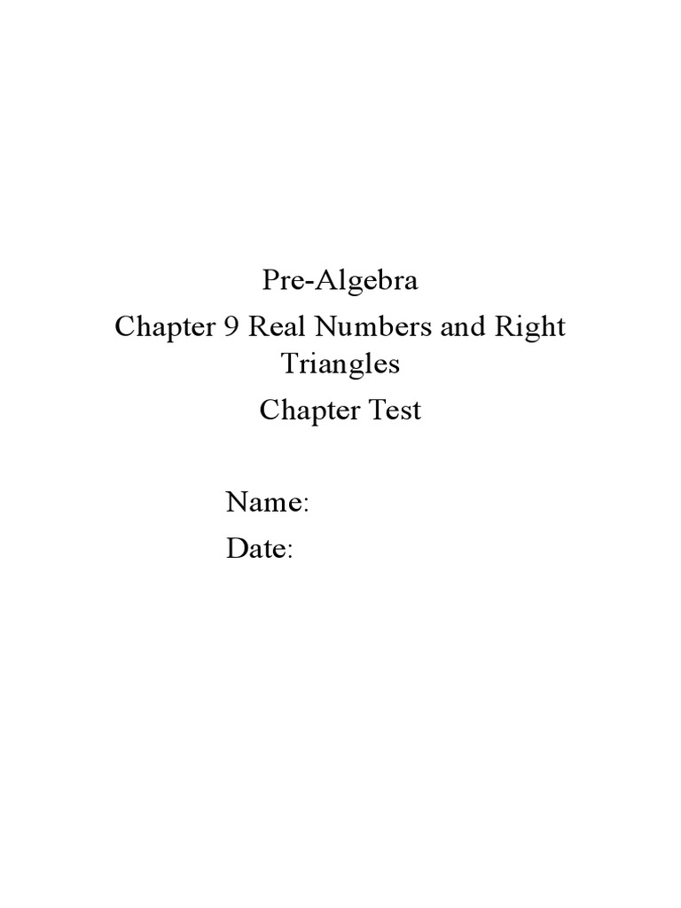 Chapter 9 Pre-Algebra Test Guide | PDF | Numbers | Area